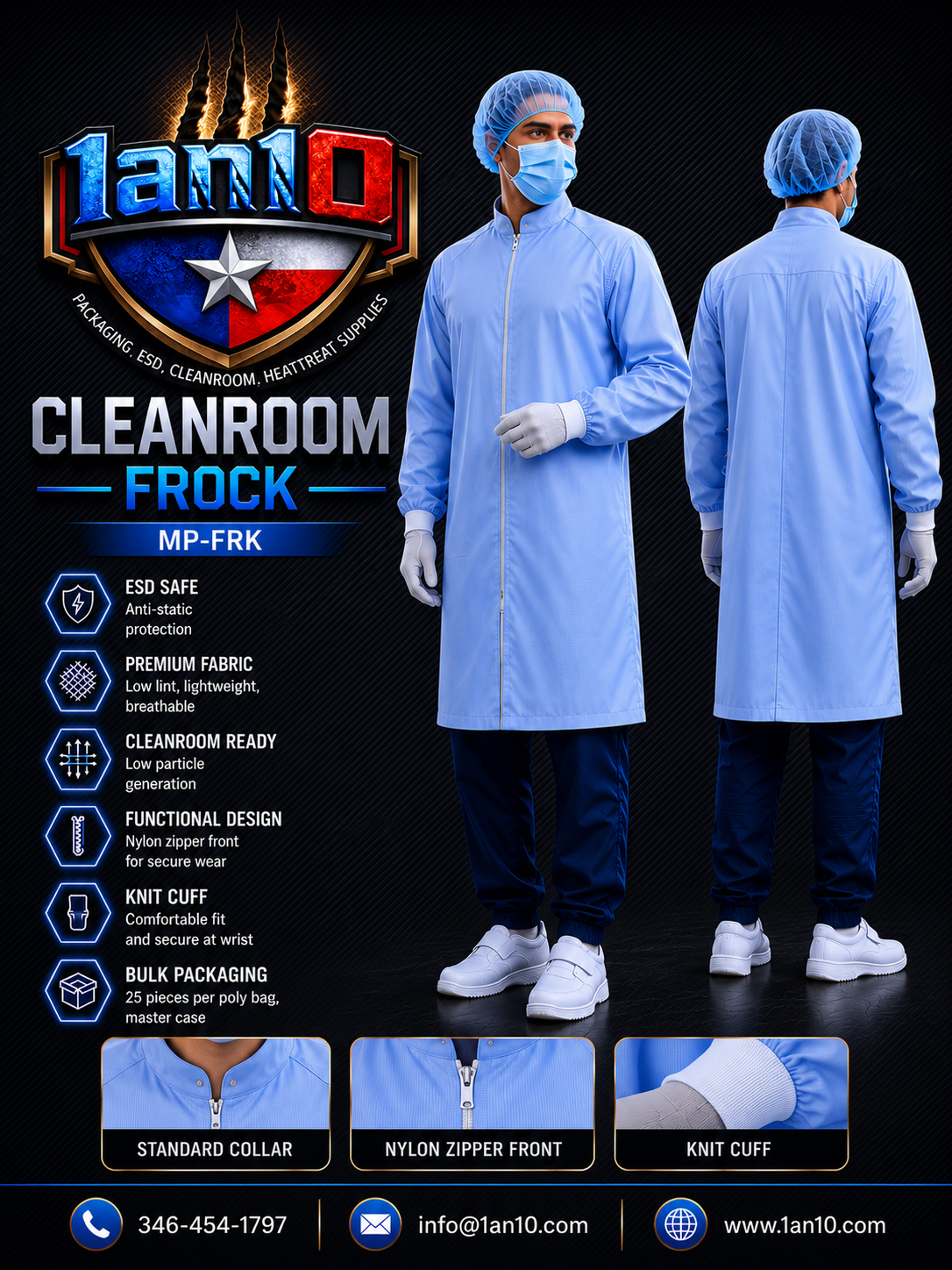 CLEANROOM FROCKS – 1AN10 SUPPLY LLC